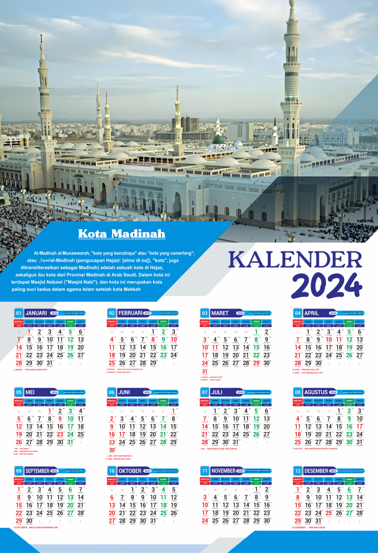 Download Kalender 2024 Terbaru Format CDR, PDF, PNG dan JPG